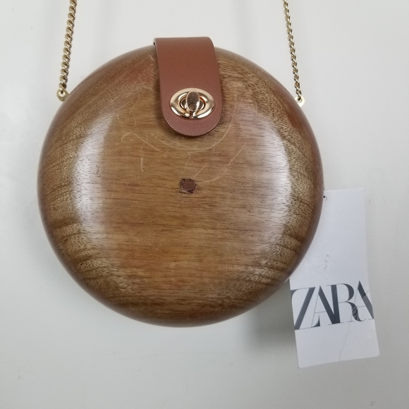 Zara | Bags | Zara Round Wood Crossbody Bag | Poshmark